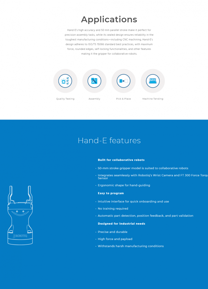 Robotiq Hand-E Adaptive Gripper - PBA Systems - Experts in Ultra ...